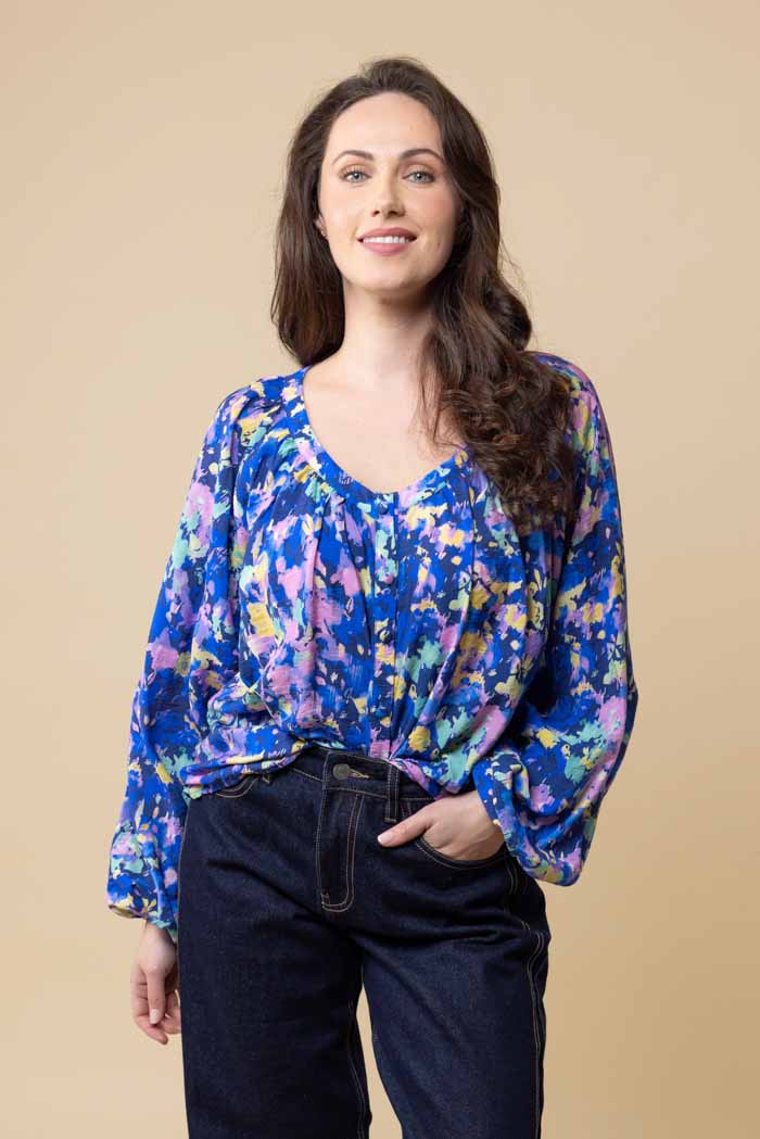 Abigail Blouse Blue – Augustine