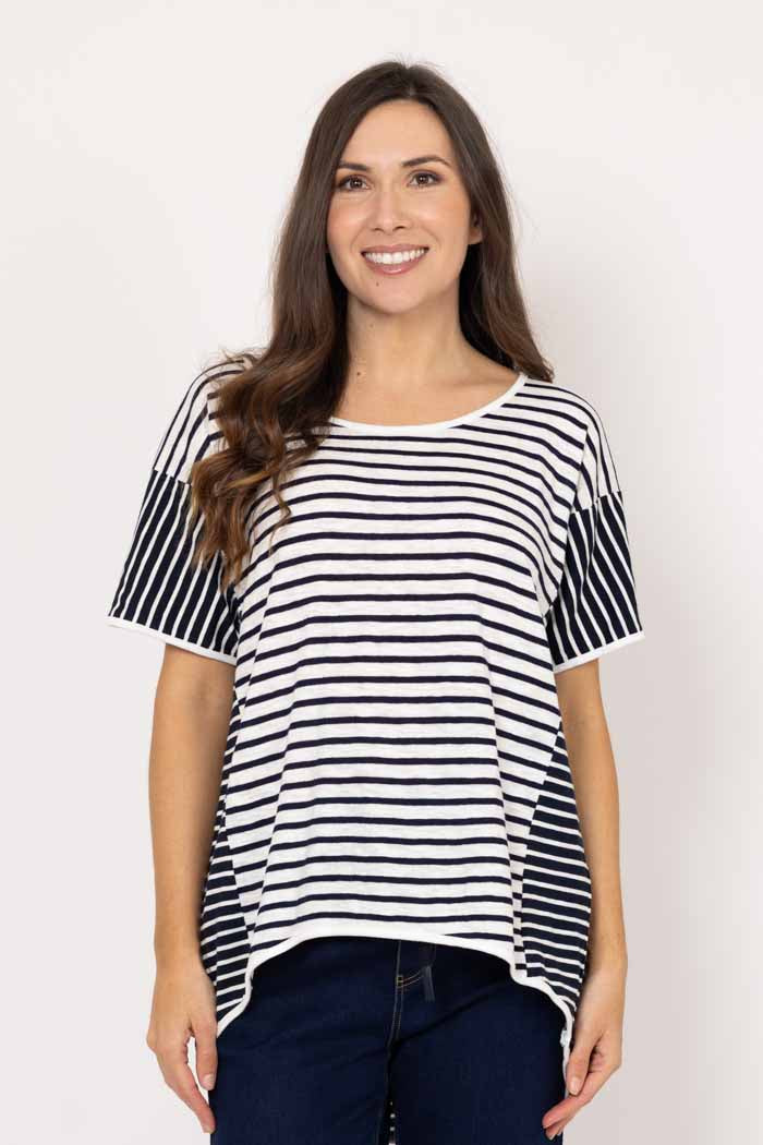 Camden Stripe T-Shirt Navy – Augustine
