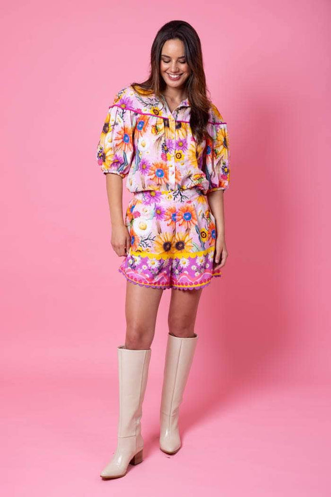 Buy Gilly Blouse Pink Sunflower by Augustine online - Augustine