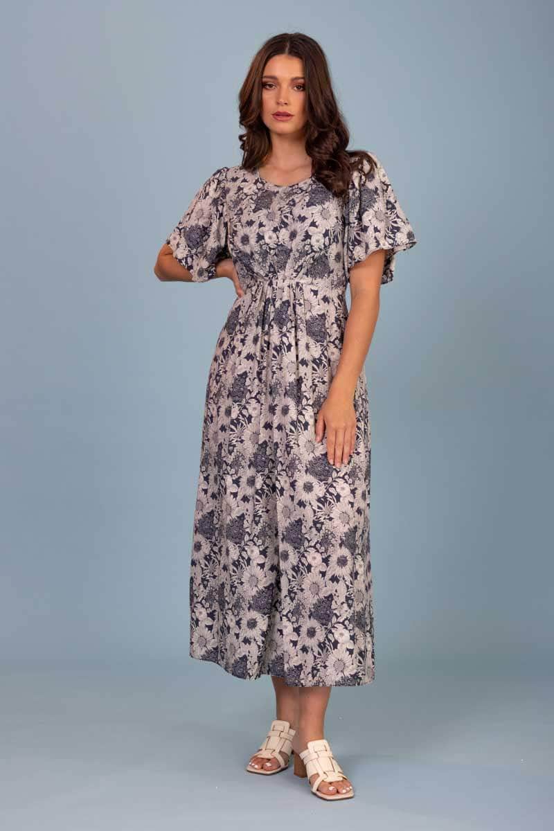 Jean Dress Sunflower Navy – Augustine
