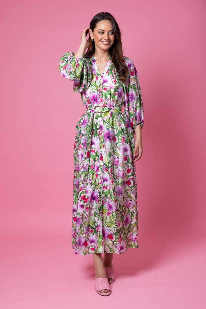 Jodene Dress Green Floral – Augustine