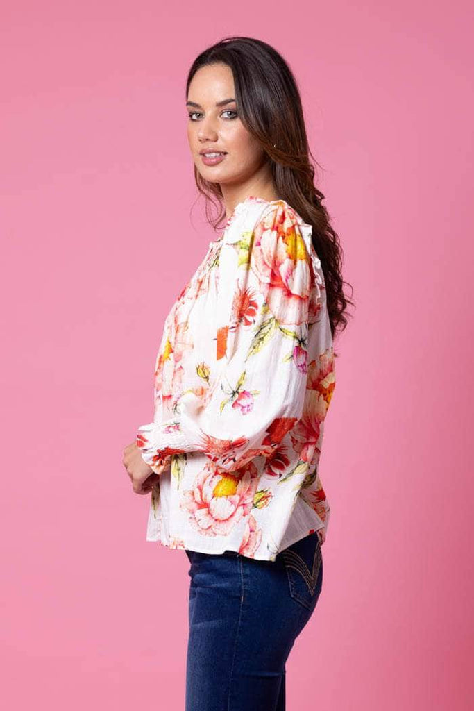 Buy Priscilla Blouse Peony Peach by Augustine online - Augustine