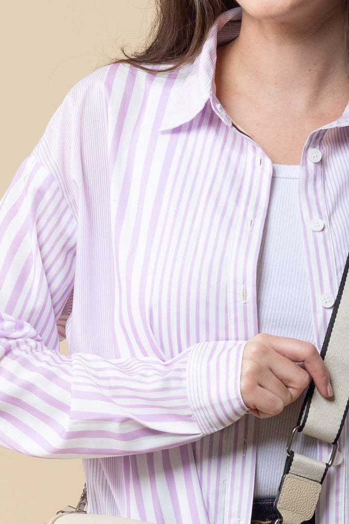 Buy Thea Shirt Striped Lilac by Charlo online - Augustine