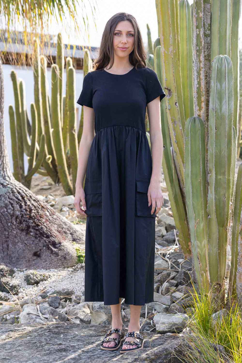 Bernice Midi Cargo Dress Black – Augustine