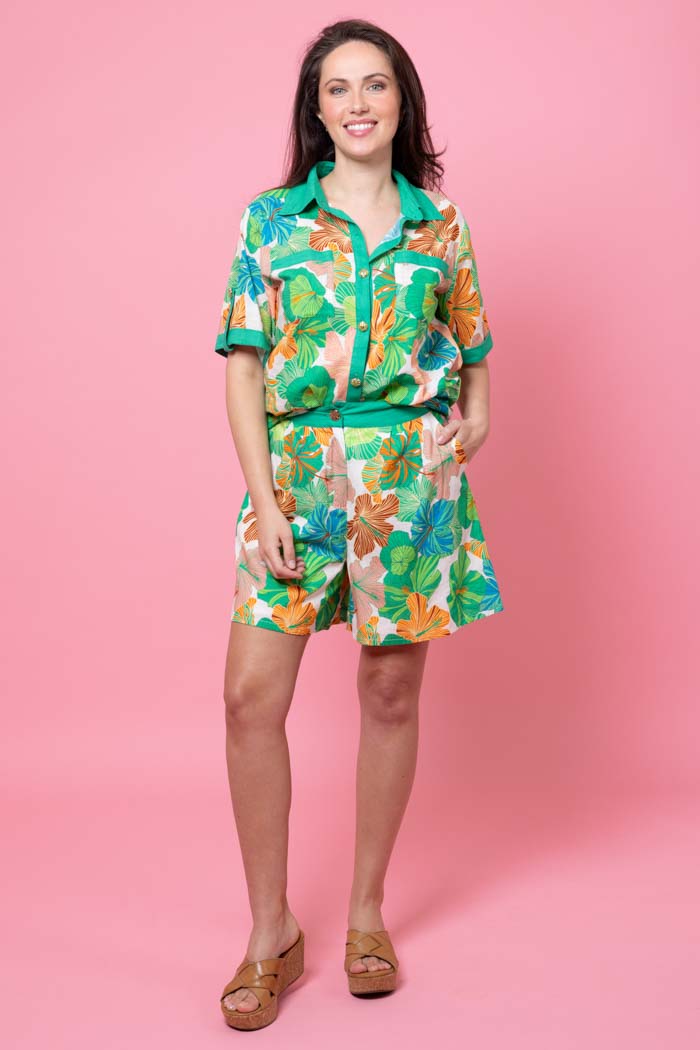 Penny Short Green Floral – Augustine