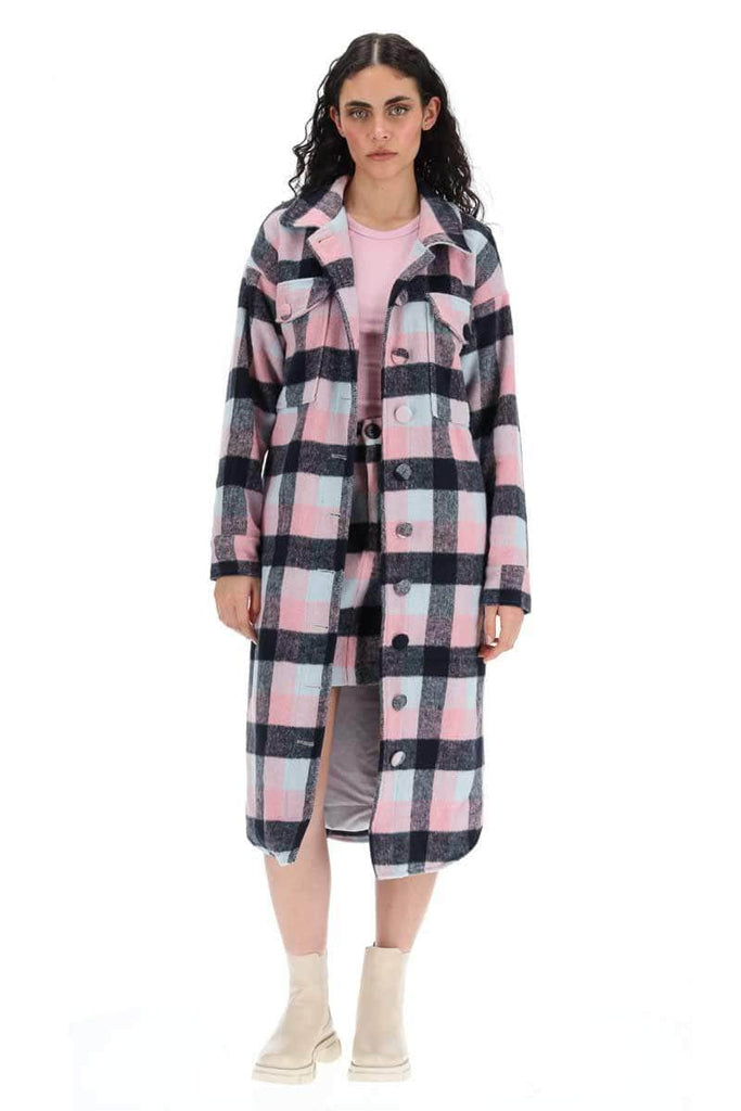 Buy Cameron Coat Pink & Navy Check by Charlo online - Augustine