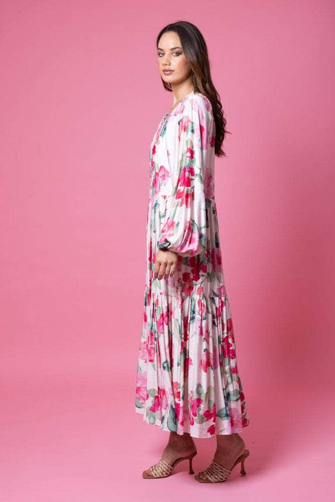 Buy Hannah Maxi Dress Pink Floral by Augustine online - Augustine