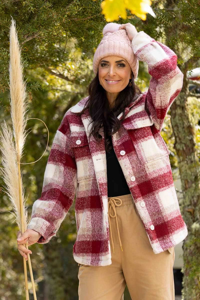 Buy Michelle Shacket Burgundy by Charlo online - Augustine