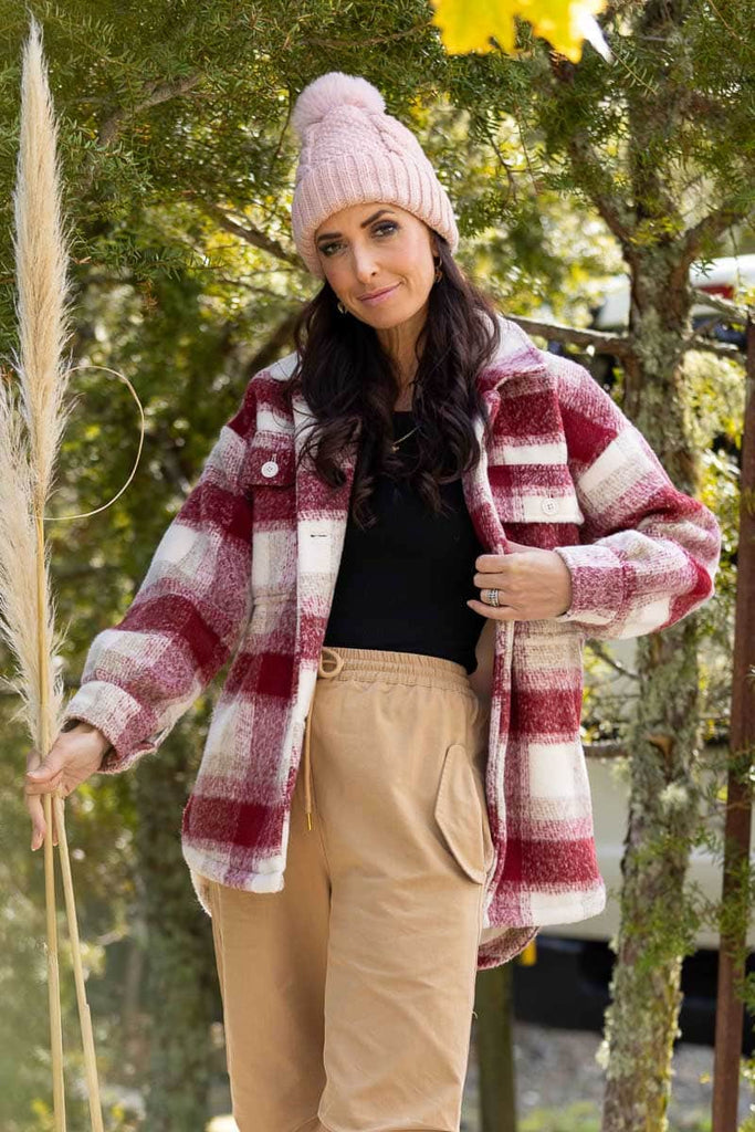 Buy Michelle Shacket Burgundy by Charlo online - Augustine