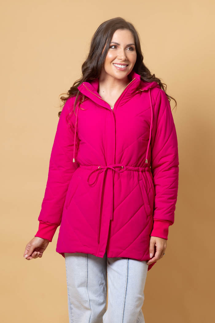 Natasha Long Puffer Jacket Pink – Augustine