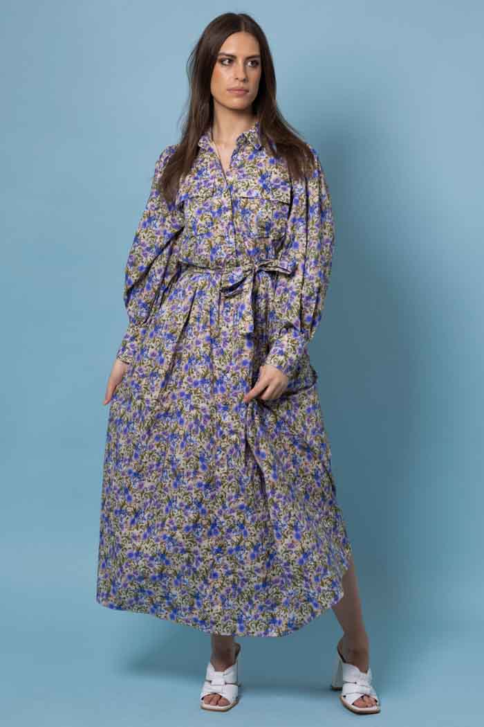 Michaela Shirt Dress Purple – Augustine