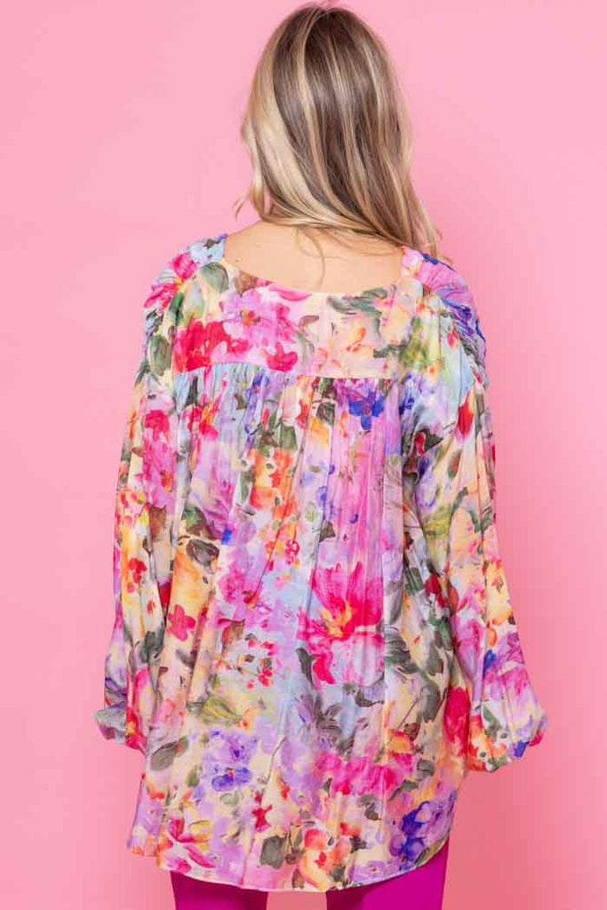 Buy Riley Bow Blouse Colourful Floral by Augustine online - Augustine