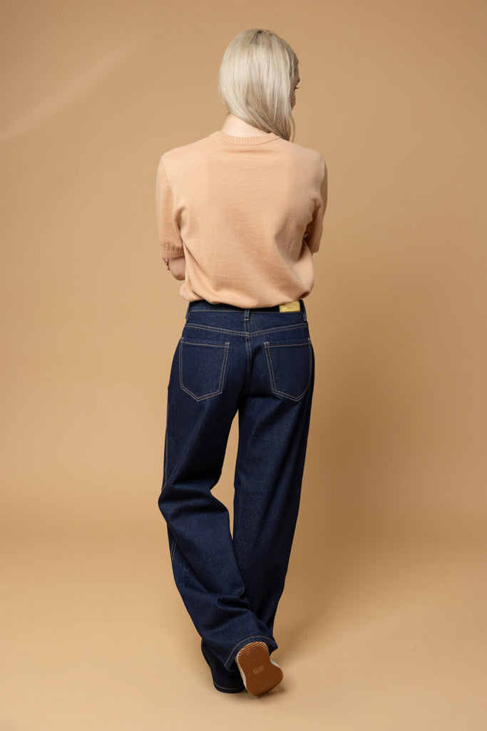 Buy Ruby Wide Leg Dark Blue Denim Jean by Honey Denim online - Augustine