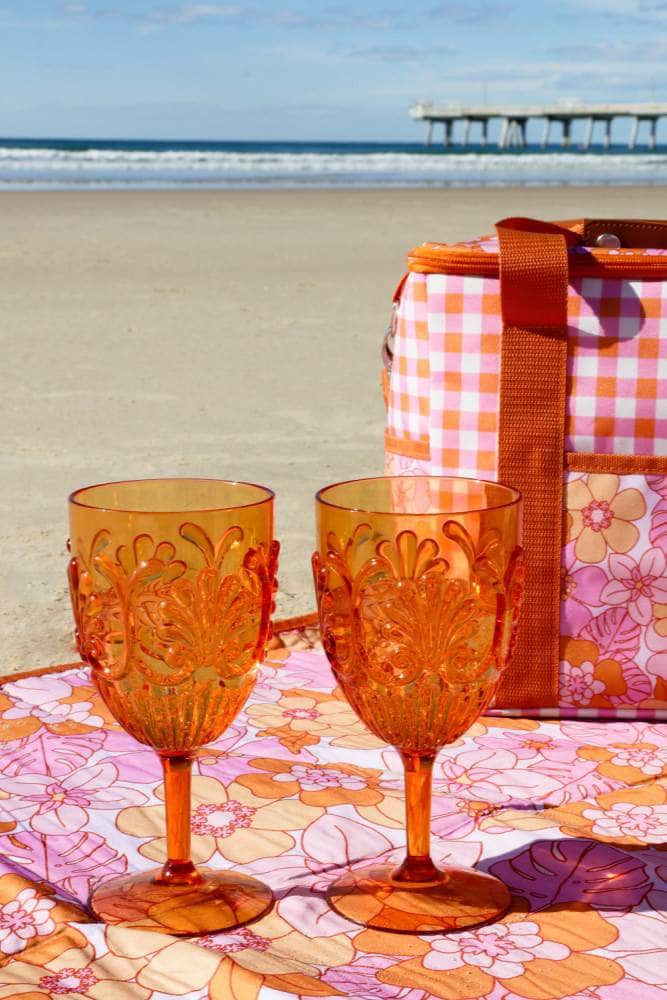 Buy Splosh Picnic Retro Floral Set of 2 Outdoor Wine Glasses by Splosh ...