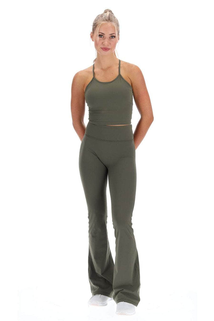 Buy Athleisure Flare Legging Khaki by Sweat Republic online - Augustine