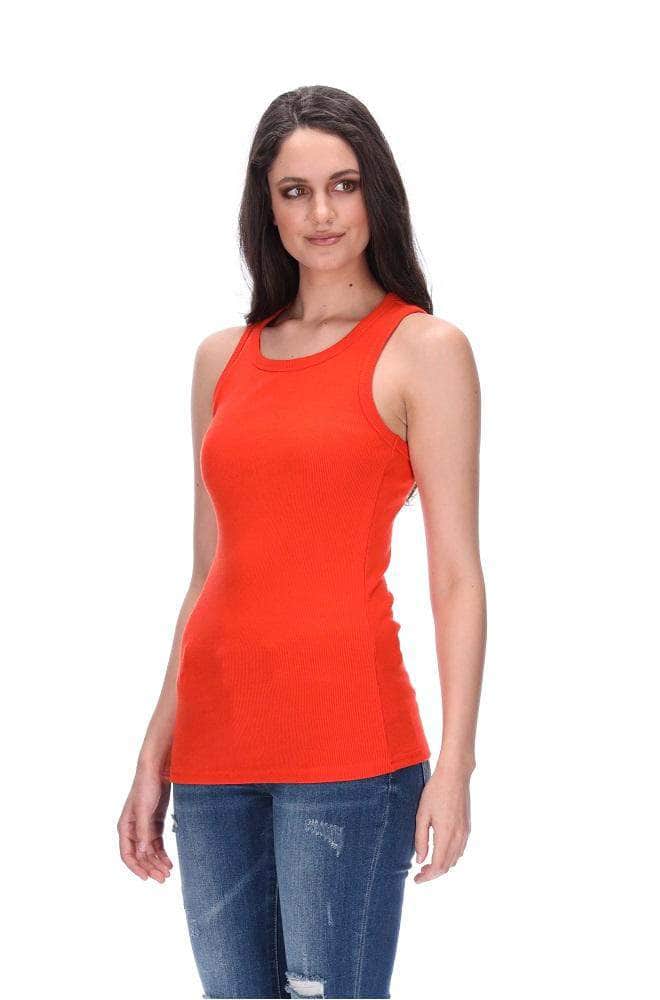 Buy Charise Ribbed Tank Orange by Pretty Basic online - Augustine