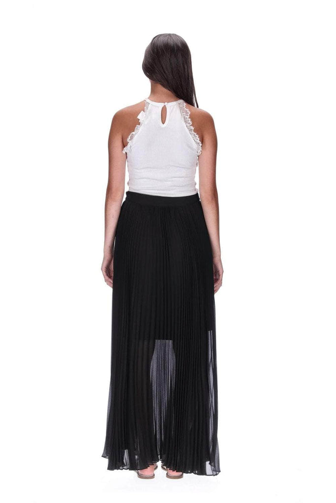 Buy Milo Pleated Maxi Skirt Black by Pretty Basic online - Augustine