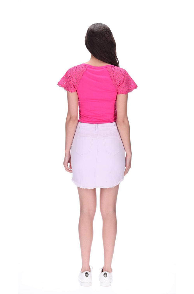 Buy Emma Denim Skirt Lilac by Pretty Basic online - Augustine