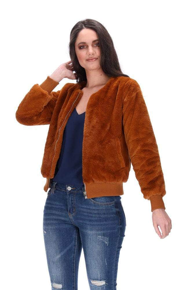 Buy Ruby Bomber Jacket Rust by Pretty Basic online - Augustine