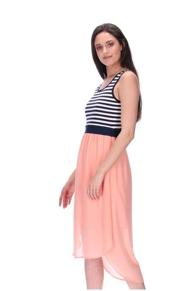 Buy Siri Midi Dress Peach by Pretty Basic online - Augustine